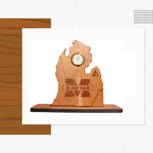 All States Shape Desktop Clocks | Custom Logo Wood Products